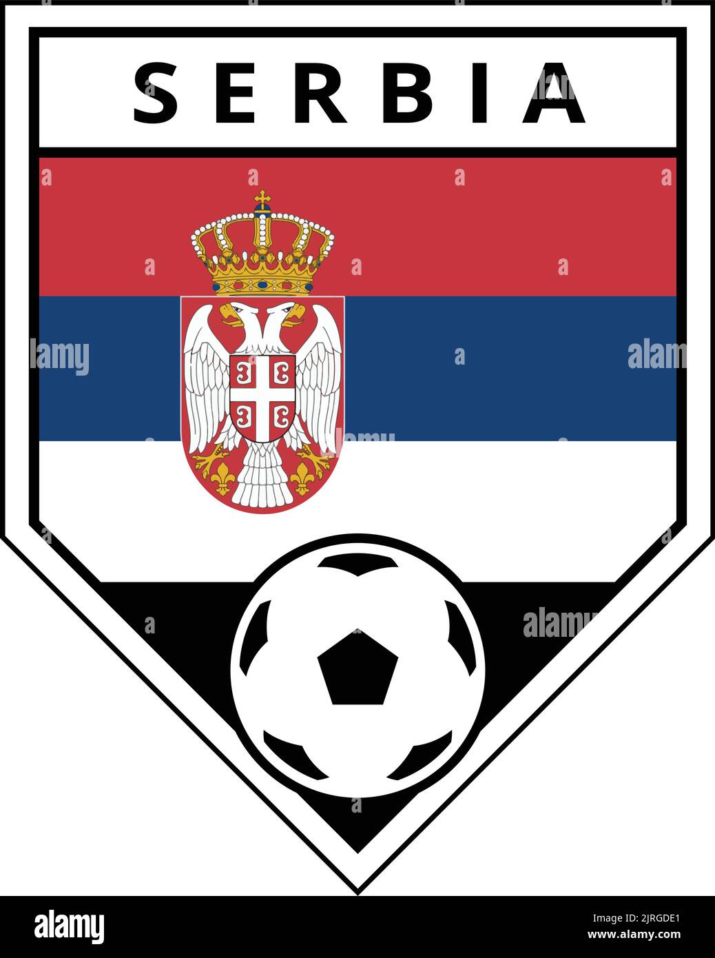 Illustration of Serbia Angled Team Badge for Football Tournament Stock ...