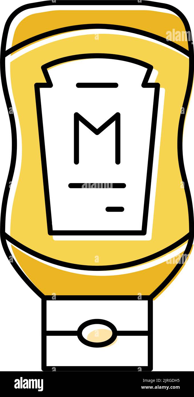 mustard bottle sauce food color icon vector illustration Stock Vector ...