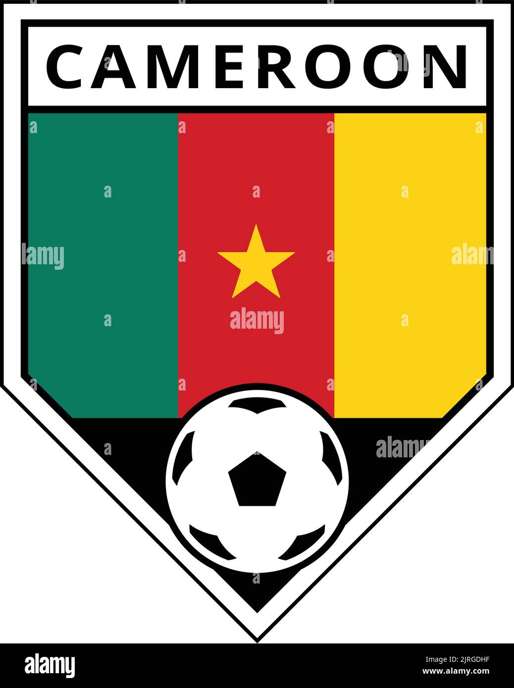 Illustration of Cameroon Angled Team Badge for Football Tournament ...
