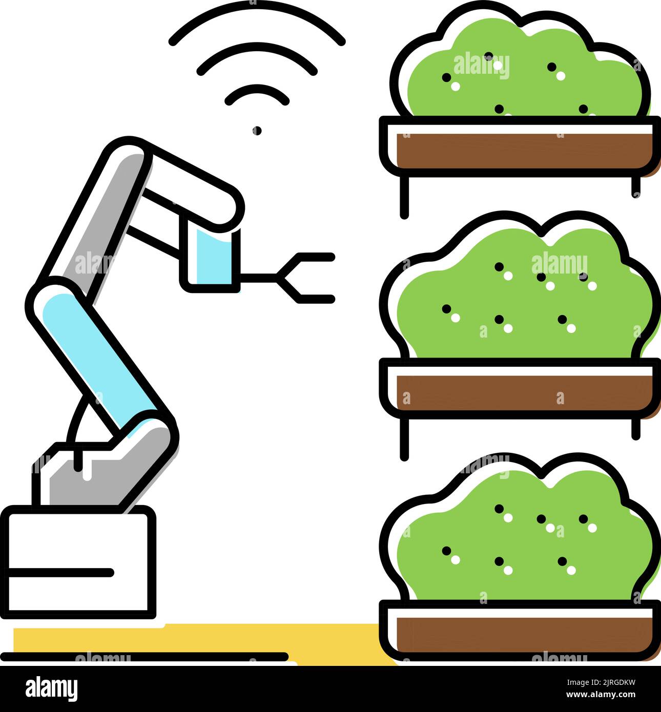 robot farmer smart farm color icon vector illustration Stock Vector ...
