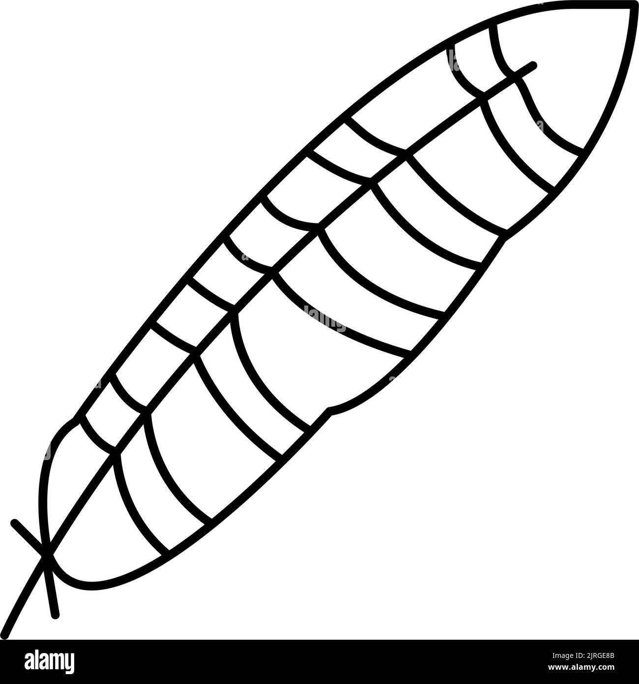 bird feather soft fluffy line icon vector illustration Stock Vector ...