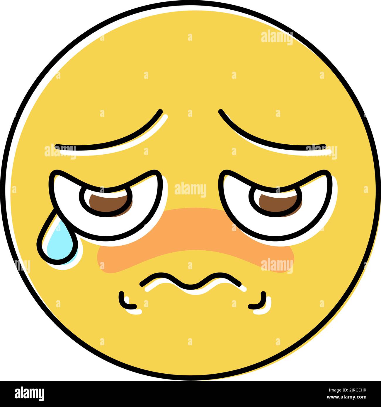 sad emoji color icon vector illustration Stock Vector Image & Art - Alamy