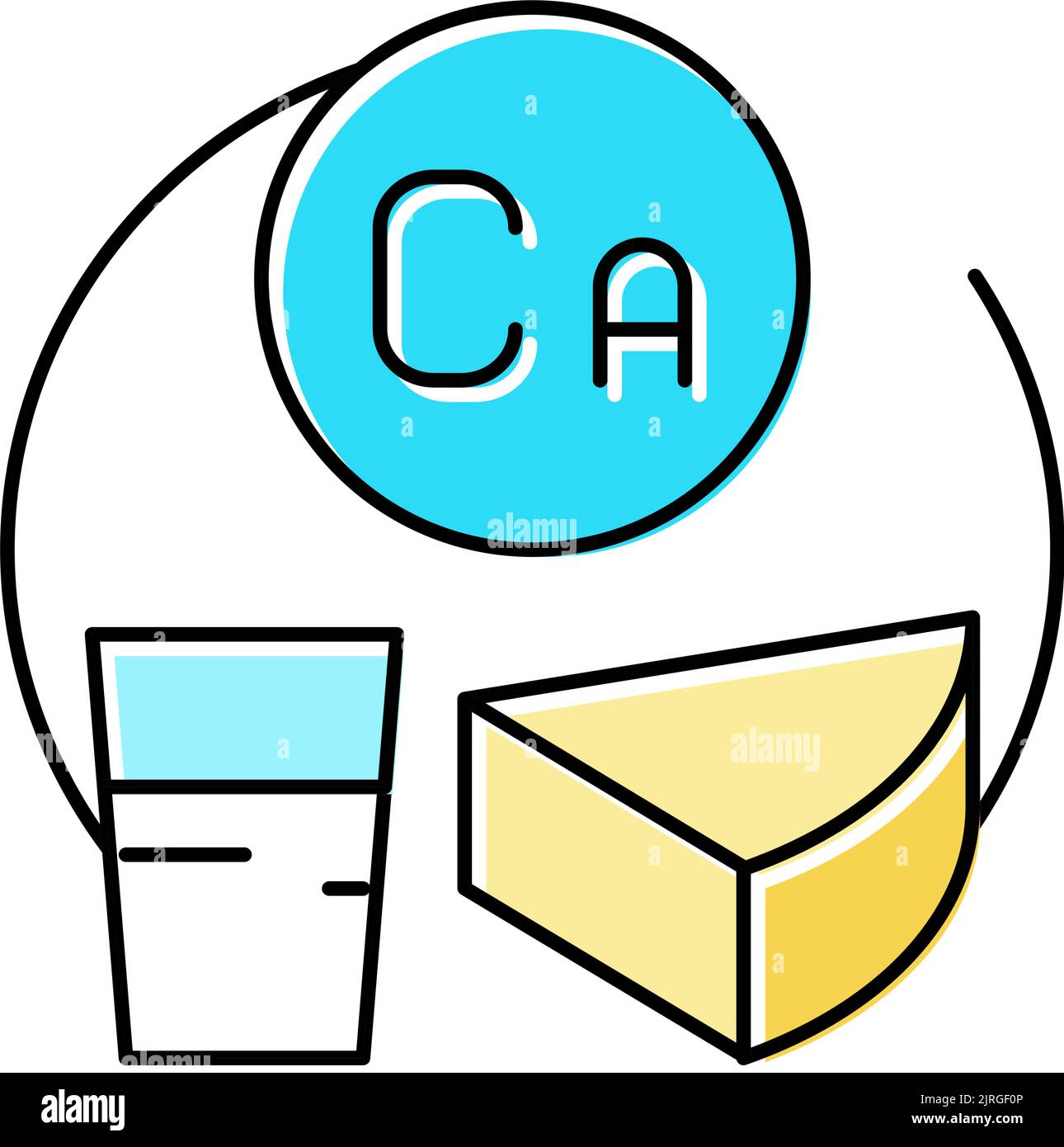 ca vitamin in dairy food color icon vector illustration Stock Vector ...