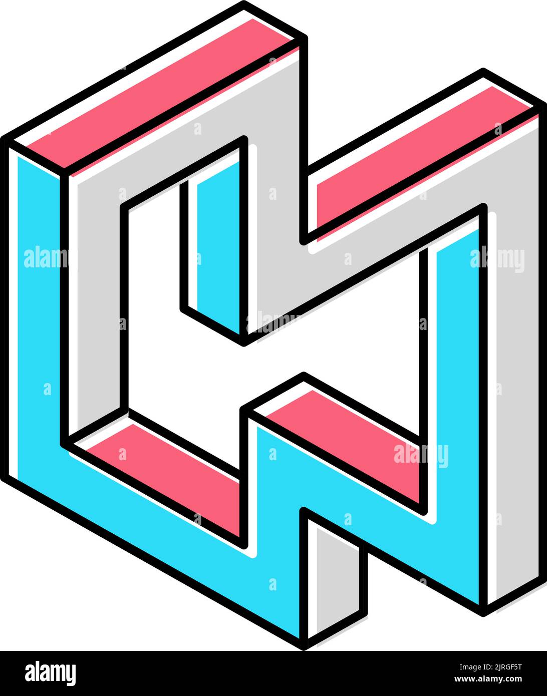 art impossible geometric shape color icon vector illustration Stock ...