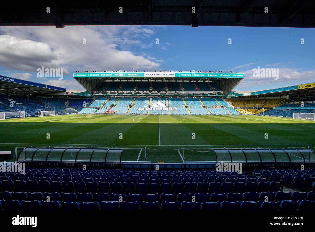 General view looking over to the East Stand inside Elland Road Stadium ...