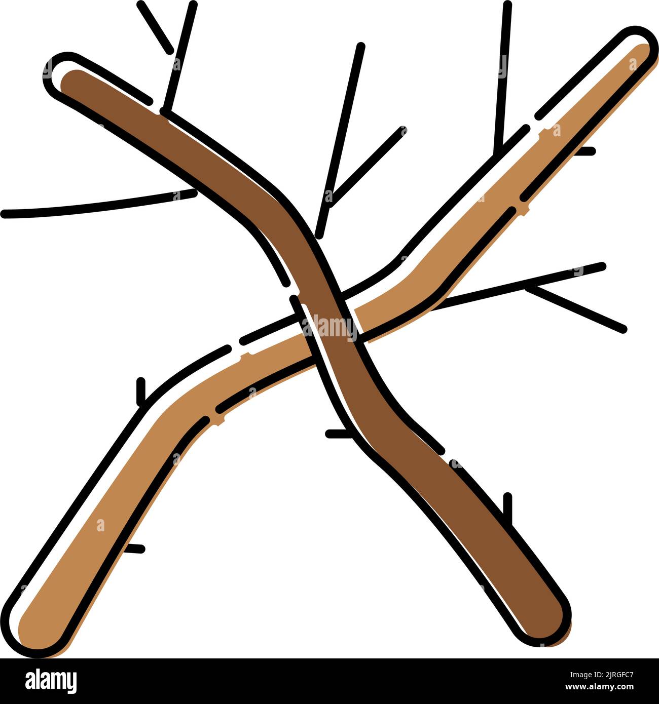 twig wood timber color icon vector illustration Stock Vector Image ...