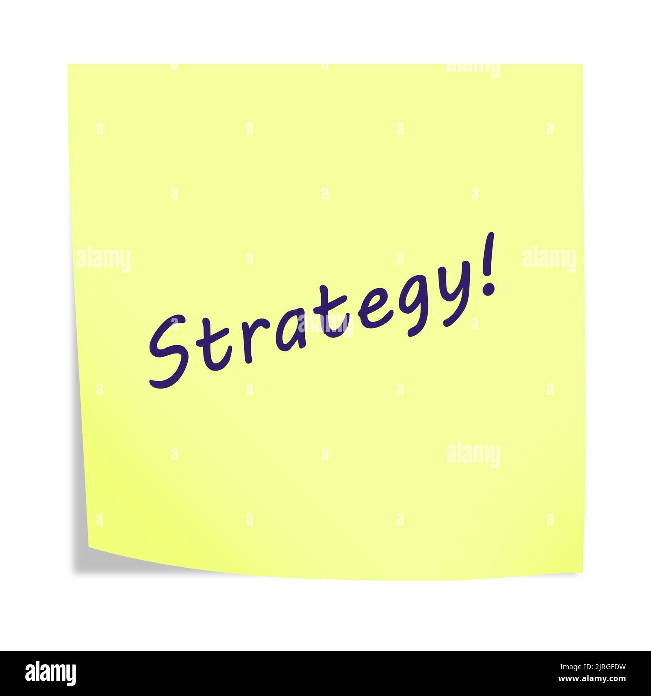 Strategy 3d illustration post note reminder on white with clipping path ...