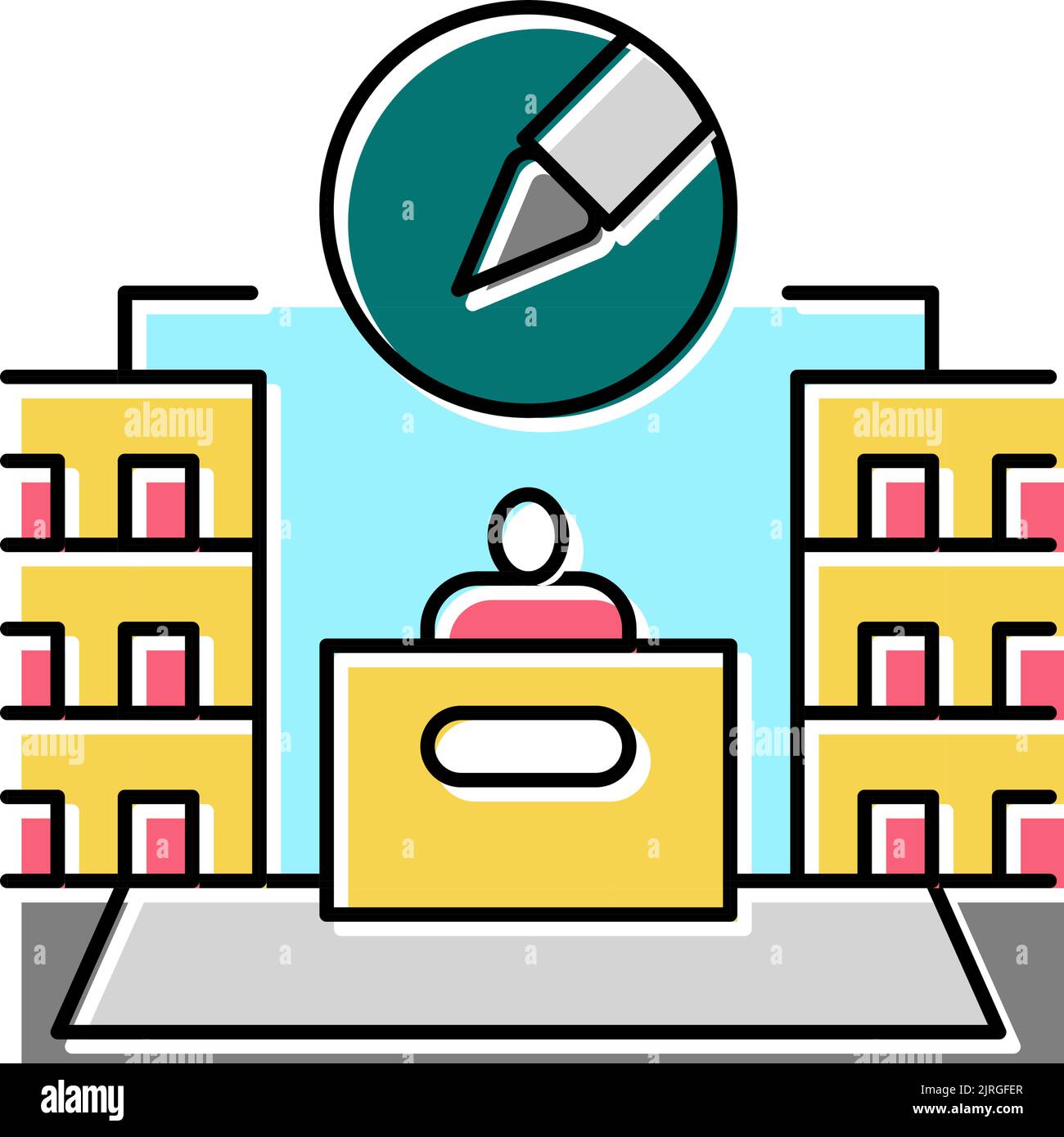 commercial retail space design color icon vector illustration Stock ...