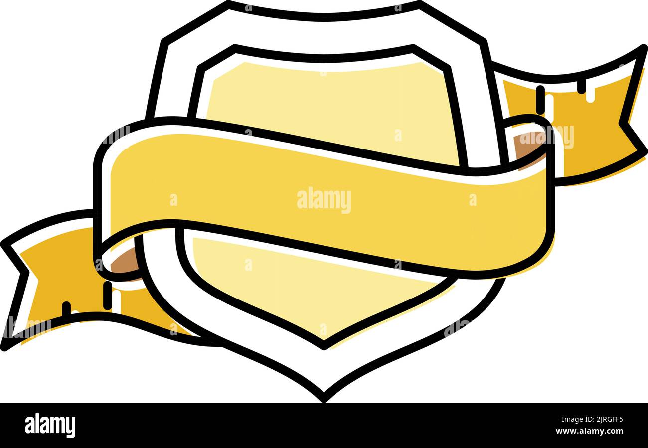 emblem ribbon banner design color icon vector illustration Stock Vector ...