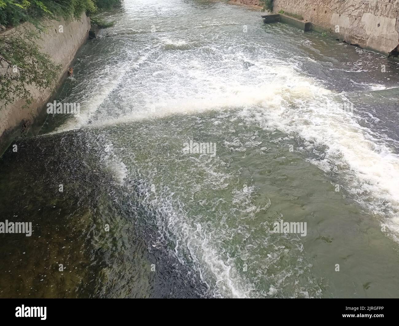 A beautiful waterfall texture in the green forest Stock Photo - Alamy