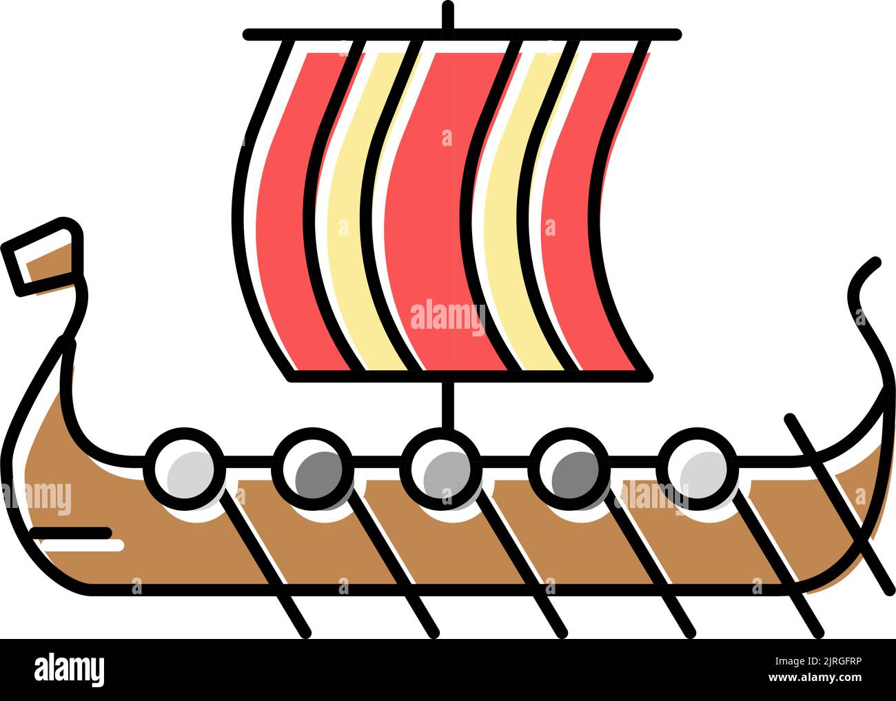 ship boat viking color icon vector illustration Stock Vector Image ...
