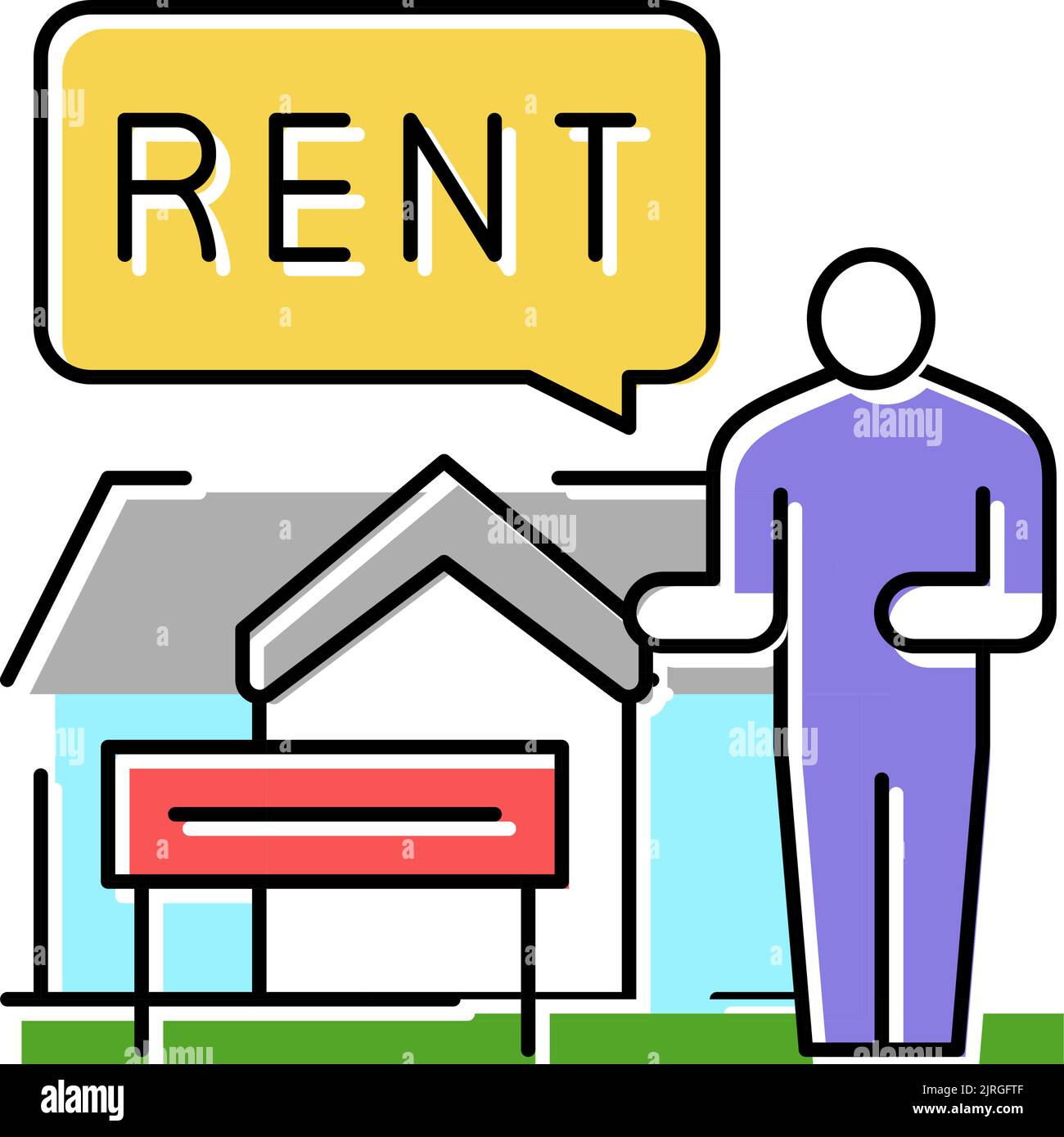 house renter property estate home color icon vector illustration Stock ...