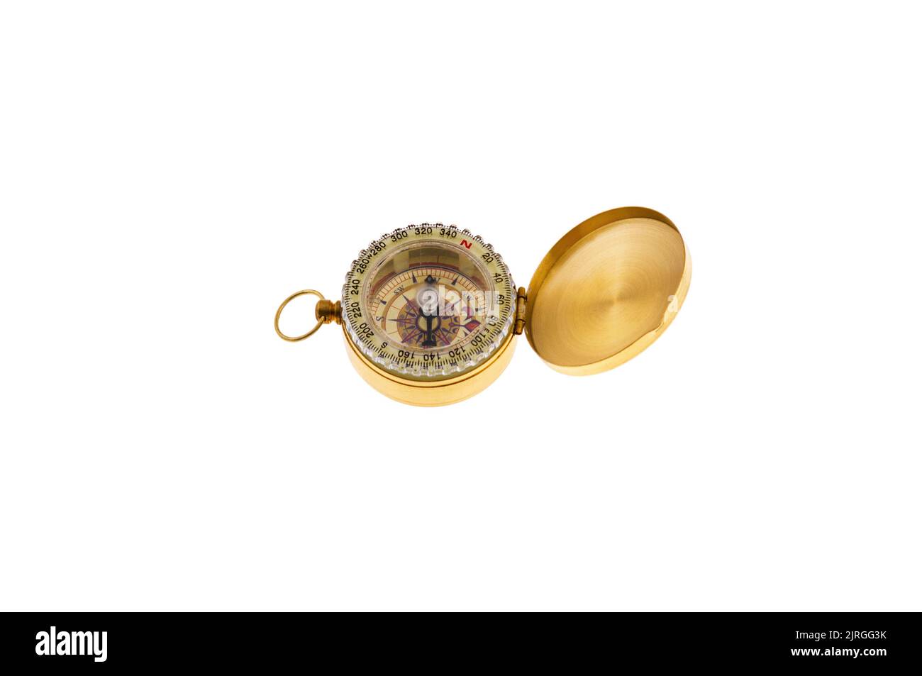 Single compass on white background Stock Photo - Alamy