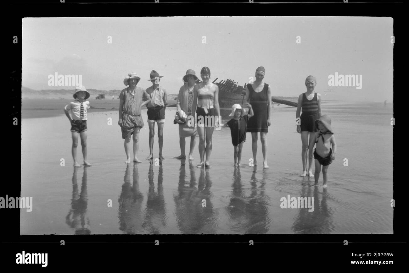 Waitarere Beach, 01 January 1931, by Leslie Adkin Stock Photo - Alamy