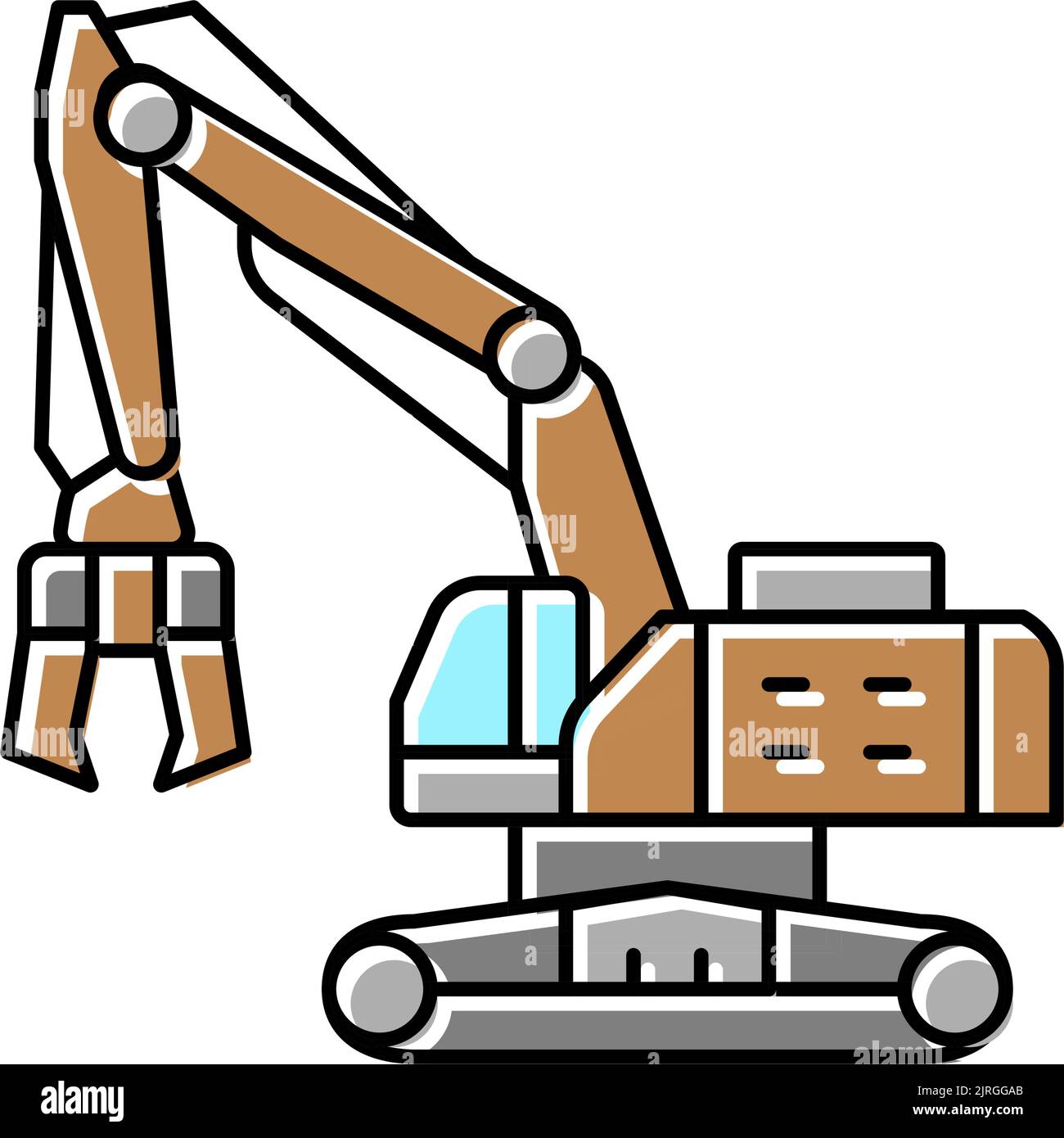 demolition construction car vehicle color icon vector illustration ...