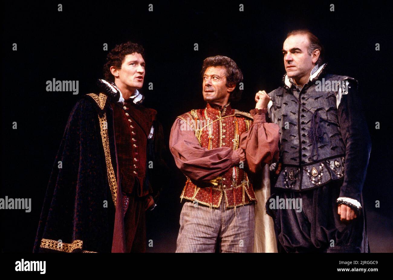 l-r: Mark Arden (Guildenstern), Lionel Blair (Player), Stephen Frost ...