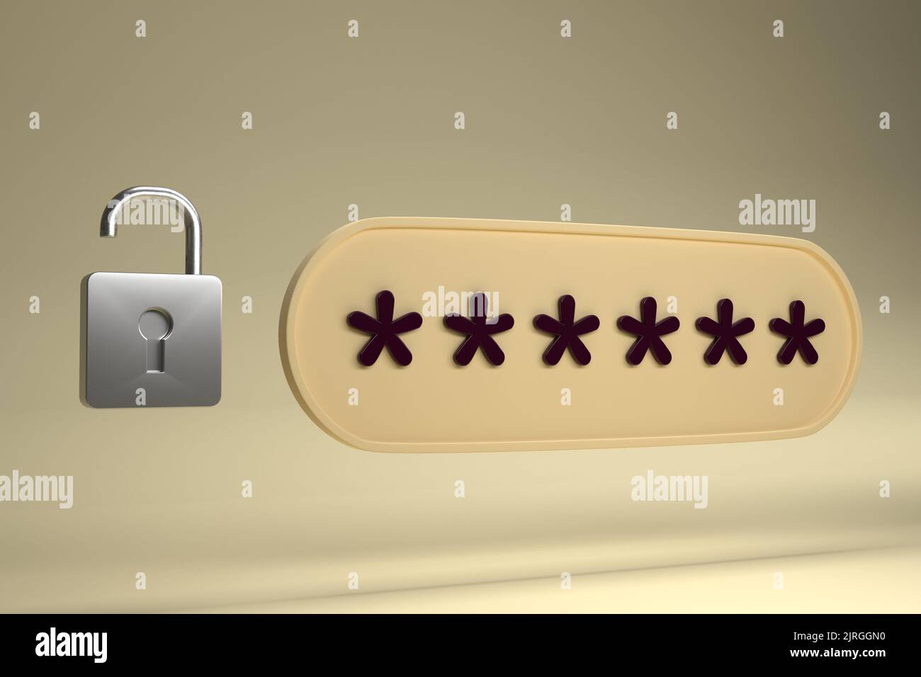 door lock and input field with entered password disguised by stars ...