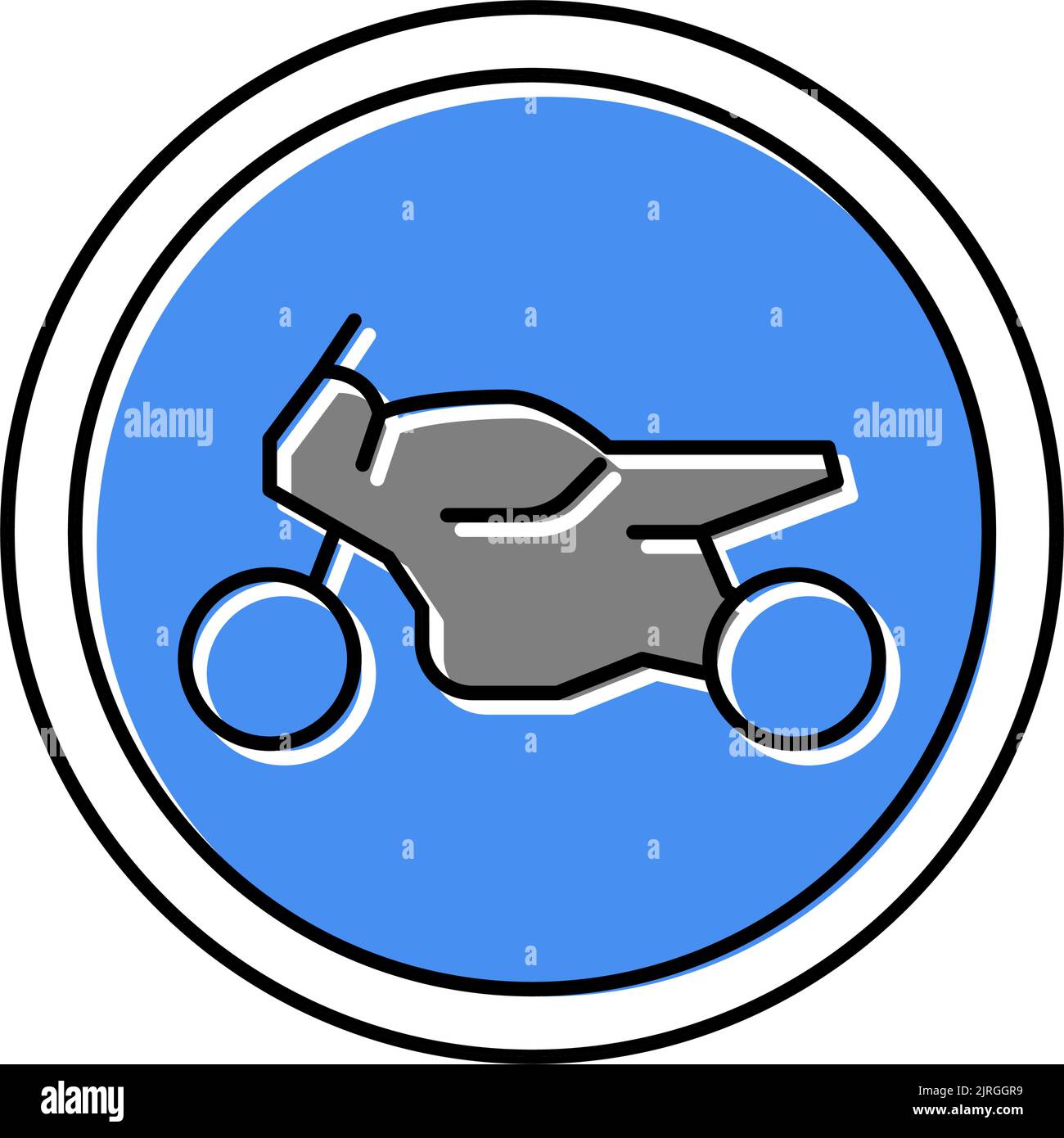 motorcycle road sign color icon vector illustration Stock Vector Image ...