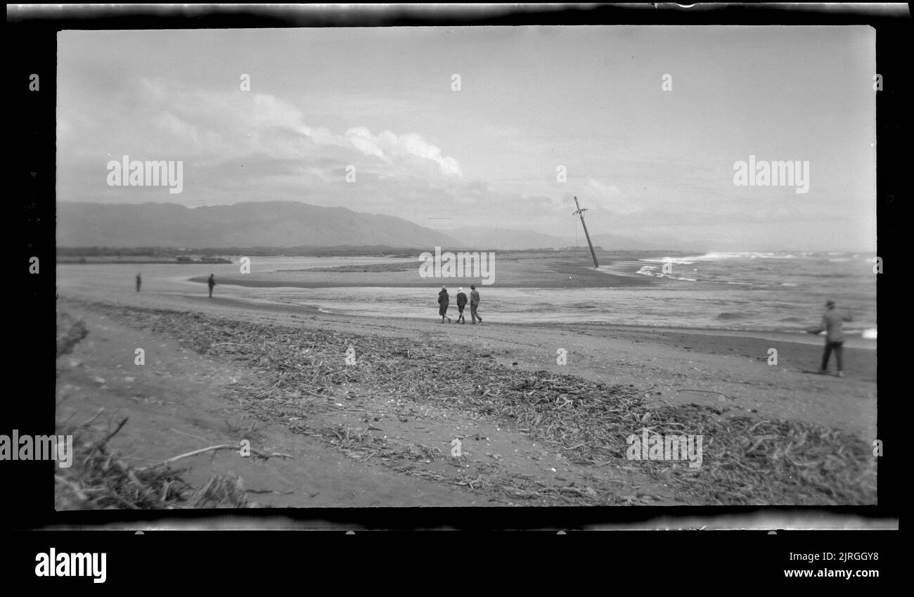 Mouth of Otaki river, 26 October 1931, by Leslie Adkin Stock Photo - Alamy