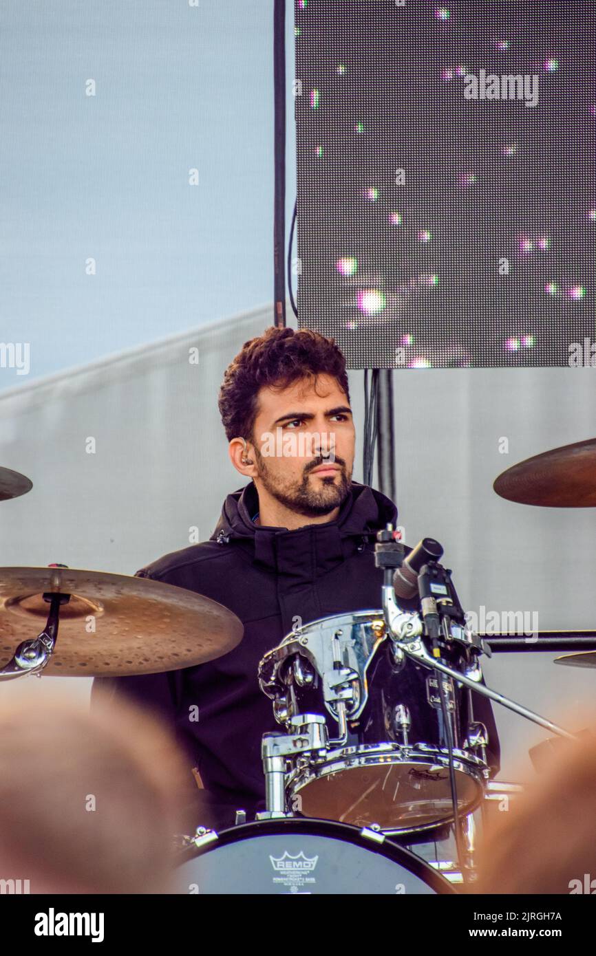 The drummer of the band of Valeria Stoica live concert at Hangariada ...