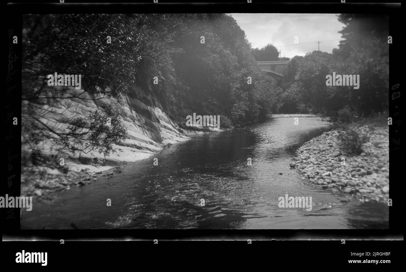 Gorge af Makakahi River at the bathing-pool at lower end of gorge ...