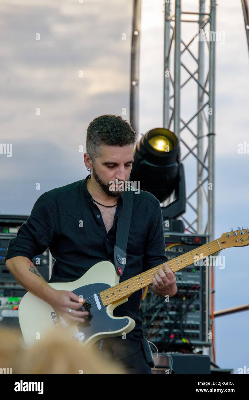 The guitarist of the band of Valeria Stoica live concert at Hangariada ...