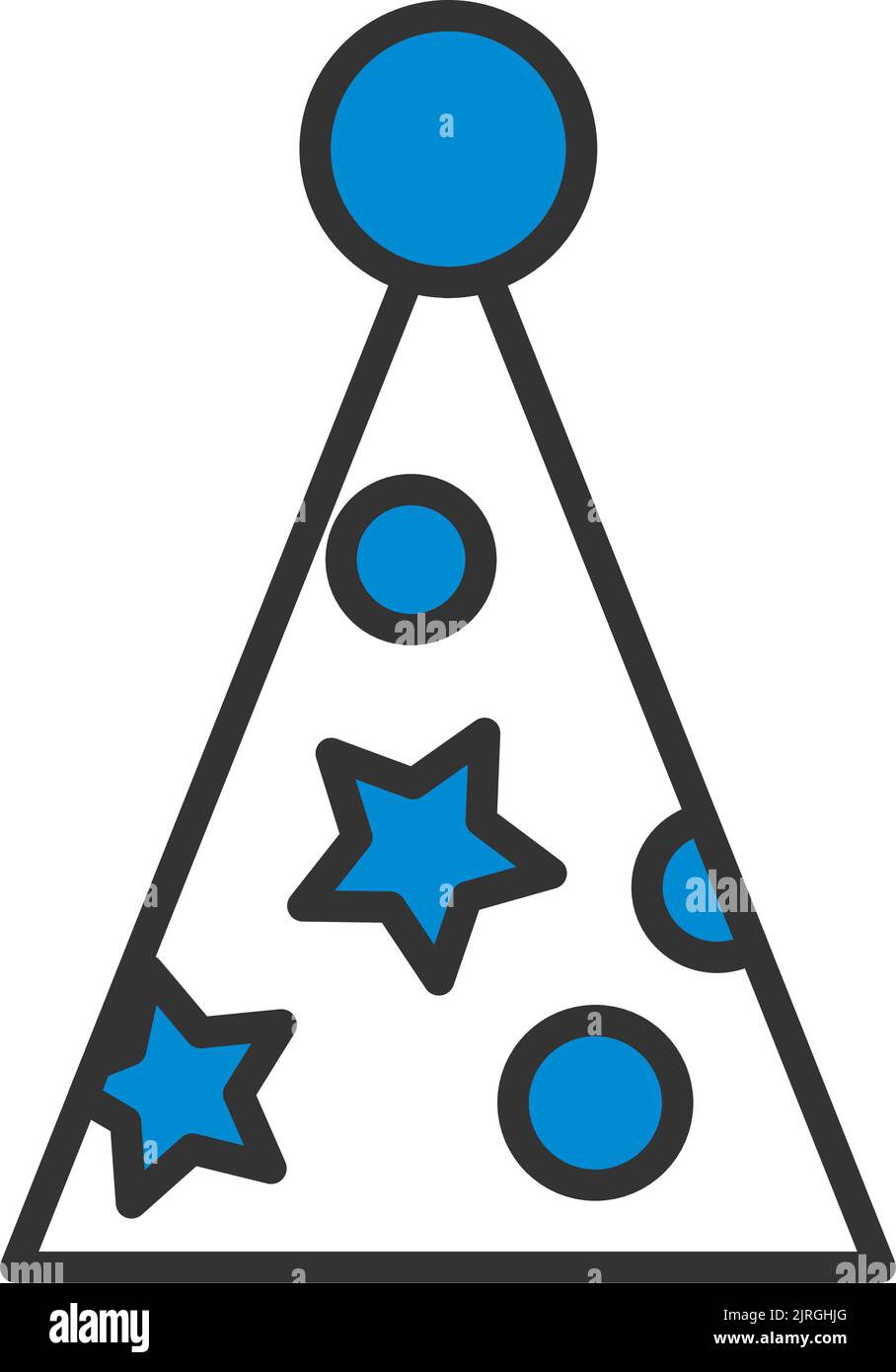 Party Cone Hat Icon. Editable Bold Outline With Color Fill Design ...