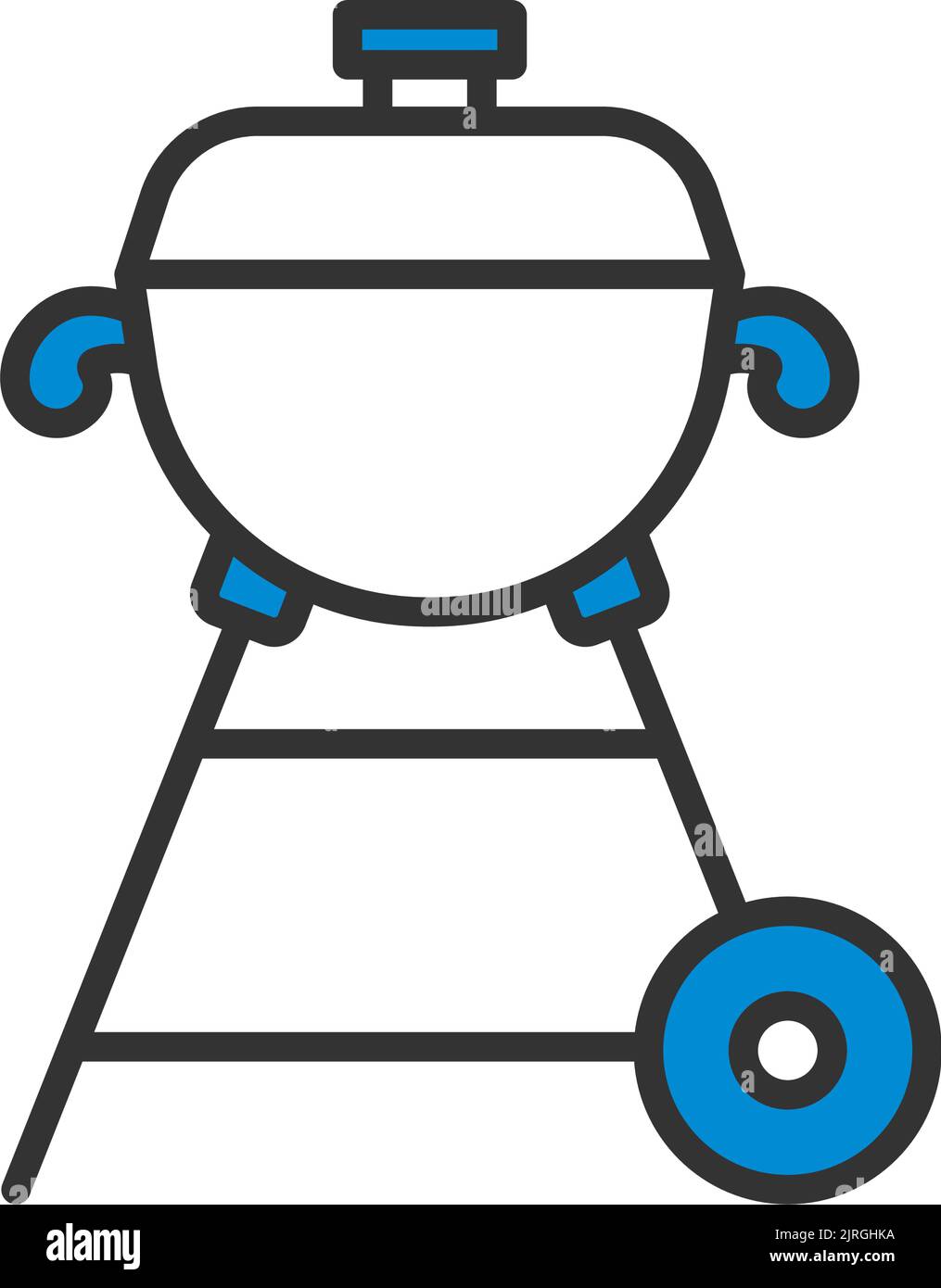 Icon Of Barbecue. Editable Bold Outline With Color Fill Design. Vector ...