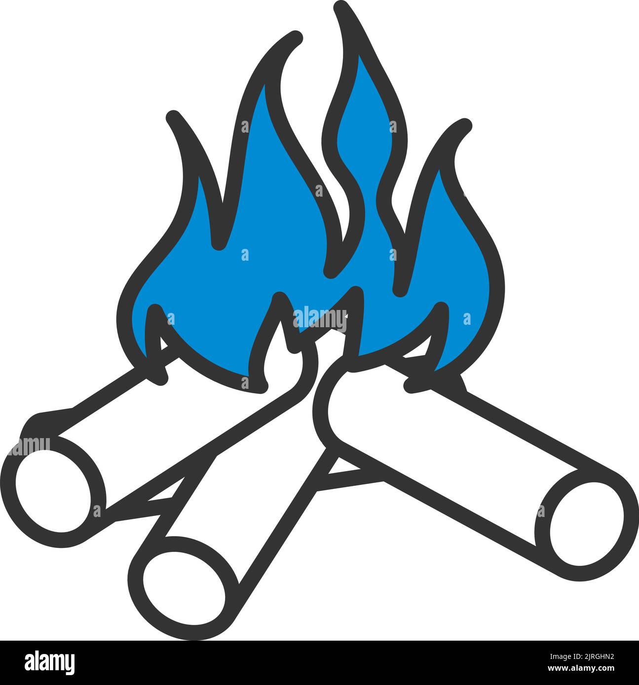 Icon Of Camping Fire. Editable Bold Outline With Color Fill Design ...