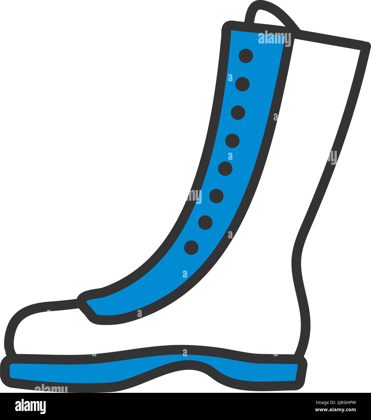 Icon Of Hiking Boot. Editable Bold Outline With Color Fill Design ...