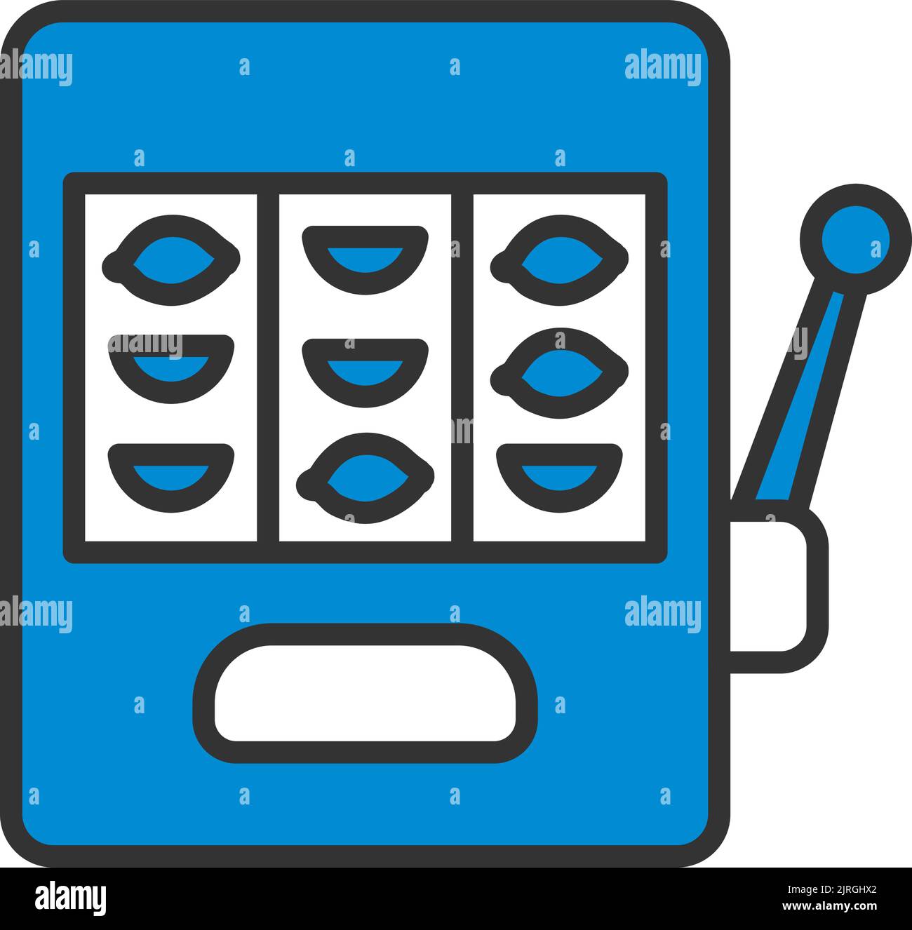 One-armed Bandit Icon. Editable Bold Outline With Color Fill Design ...