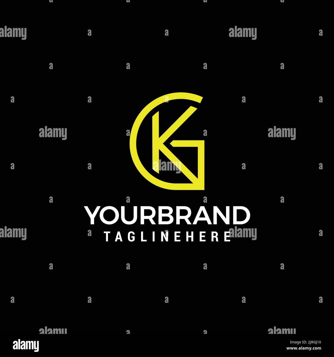 Alphabet letters Initials Monogram logo GK line design template vector ...