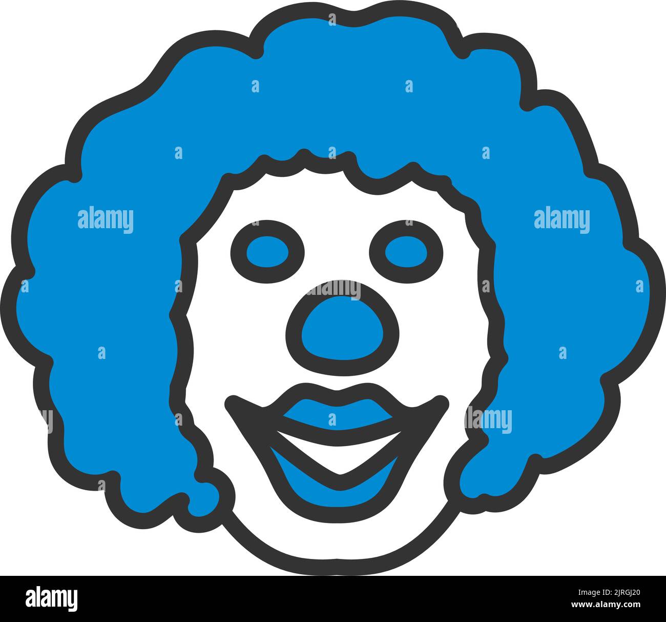 Party Clown Face Icon. Editable Bold Outline With Color Fill Design ...