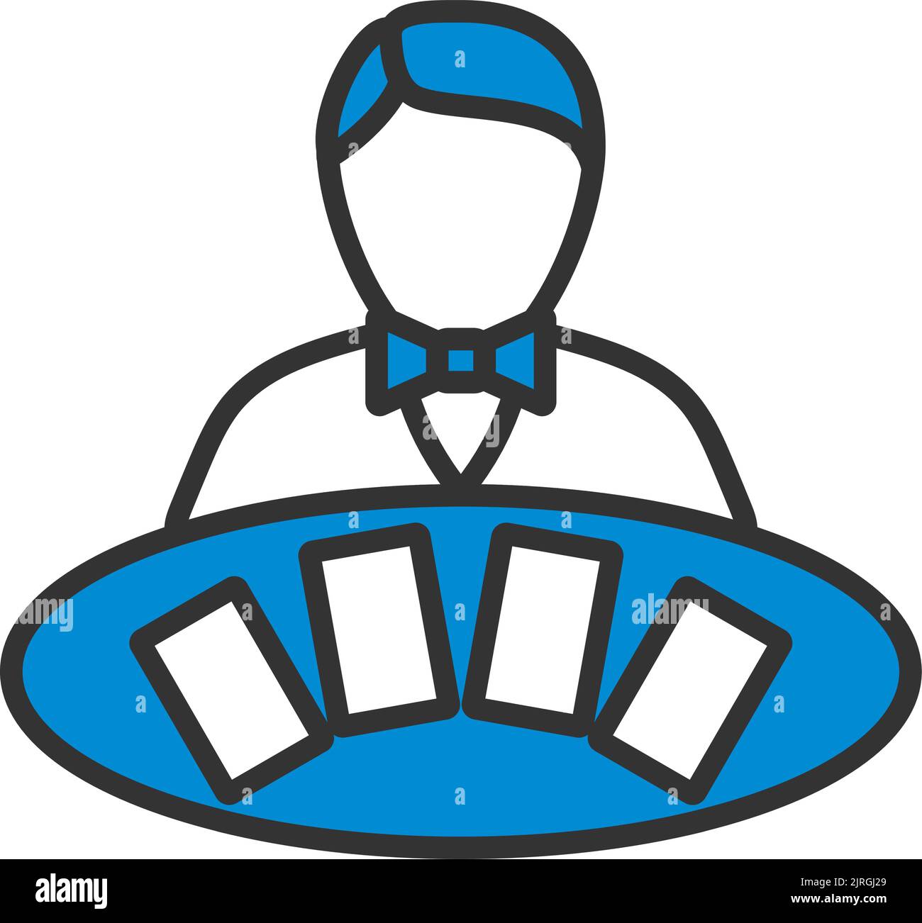 Casino Dealer Icon. Editable Bold Outline With Color Fill Design ...