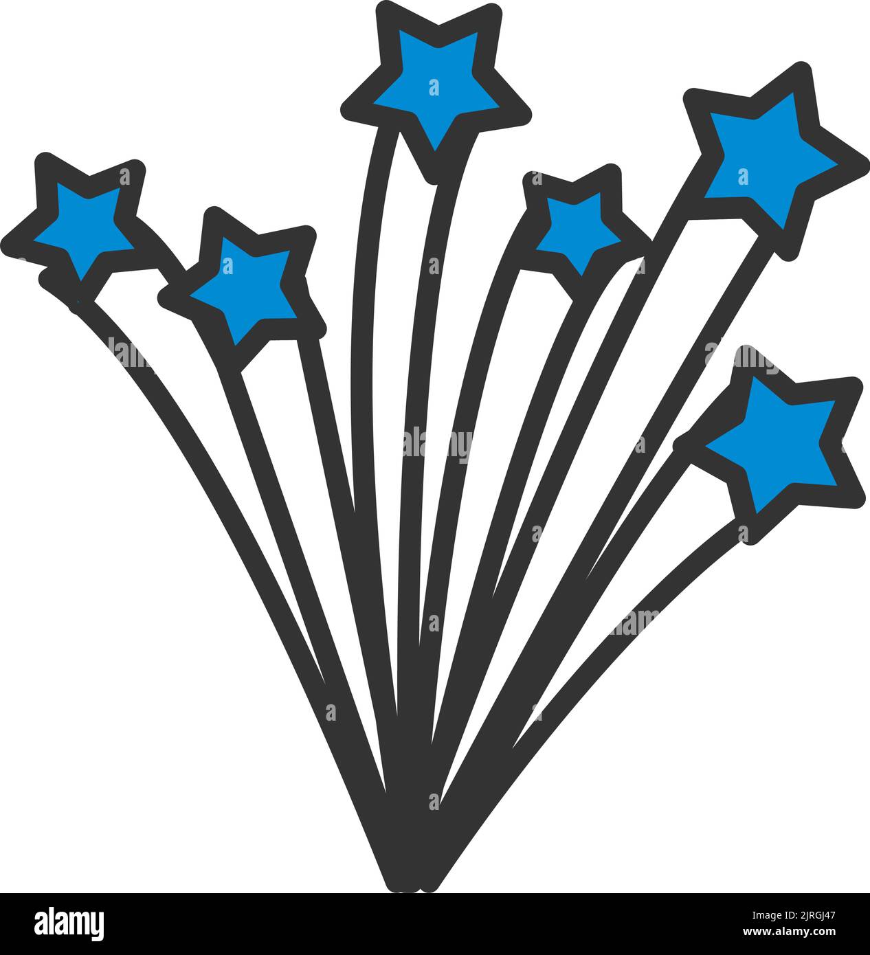 Fireworks Icon. Editable Bold Outline With Color Fill Design. Vector ...