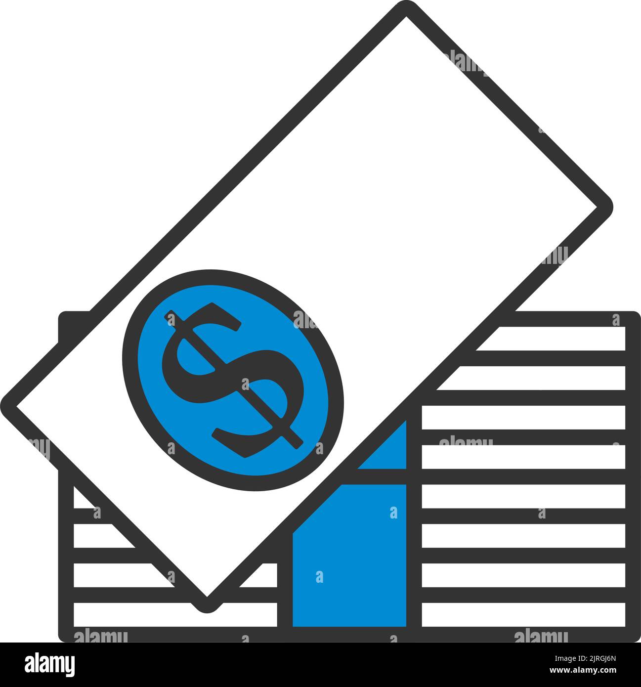 Stack Of Banknotes Icon. Editable Bold Outline With Color Fill Design ...