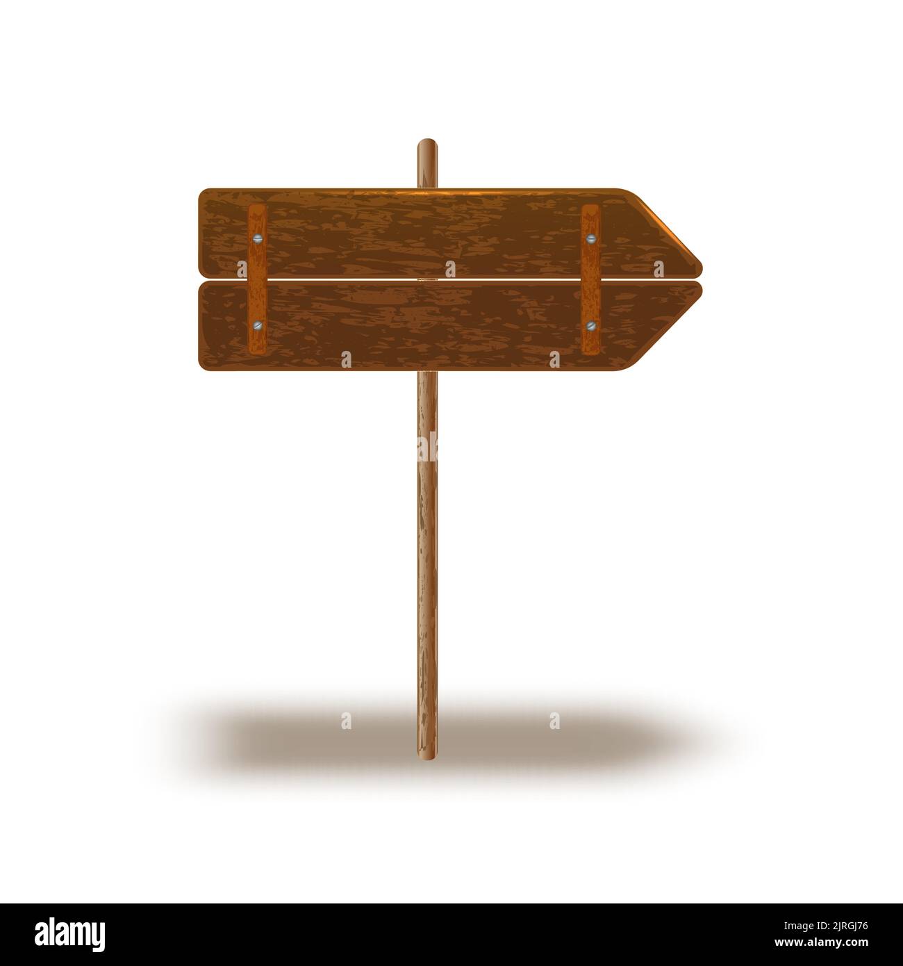 Blank or empty, clear isolated wooden planks, signboards. Vintage, old ...