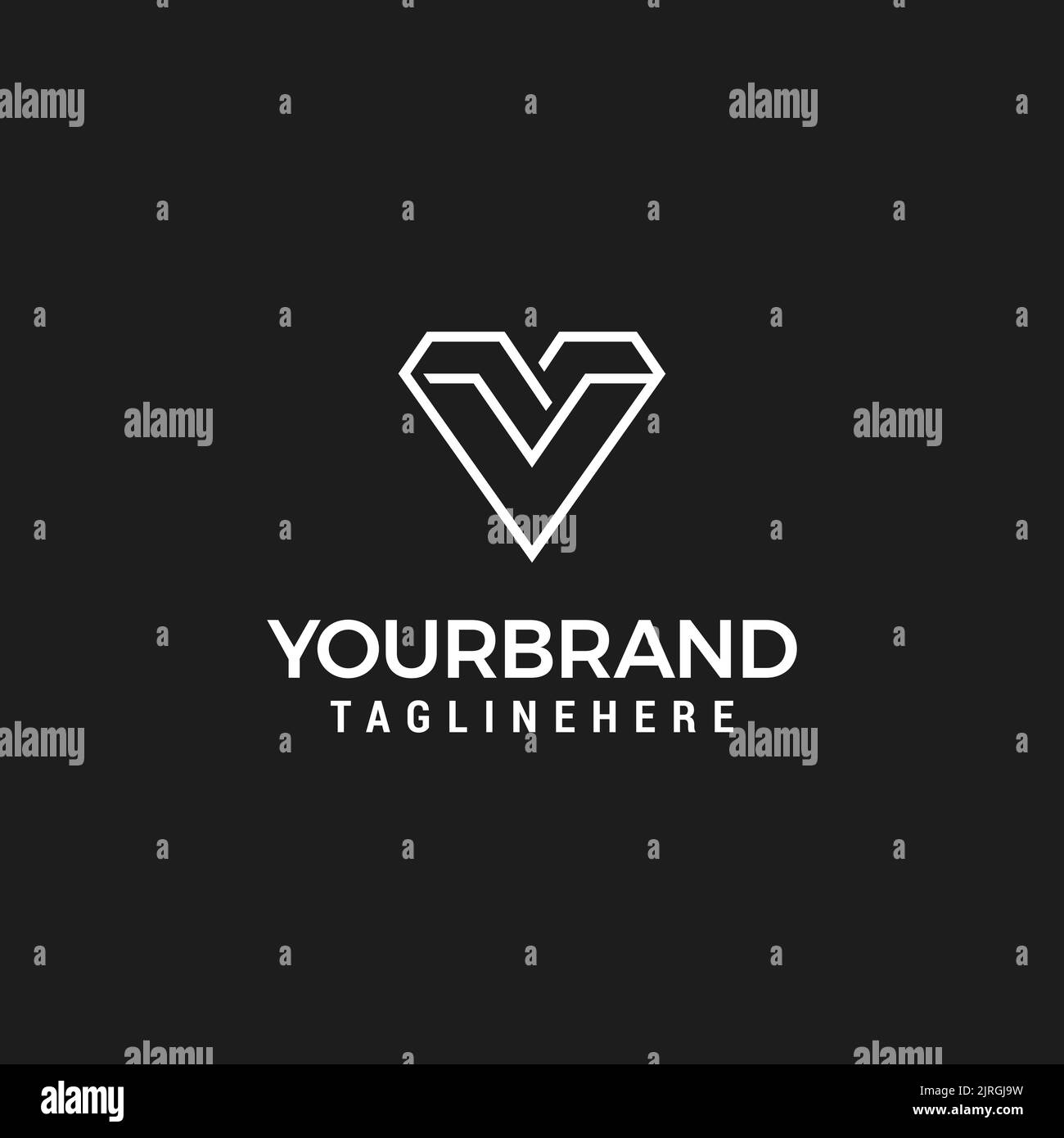 V diamond logo hi-res stock photography and images - Alamy