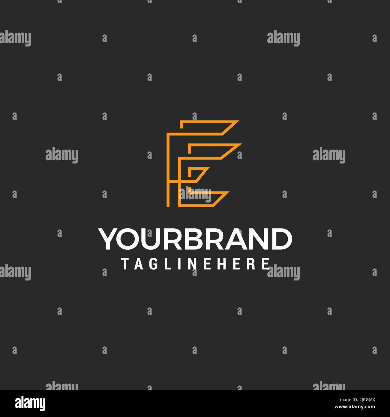 Alphabet letters Initials Monogram logo FE EF line design template ...