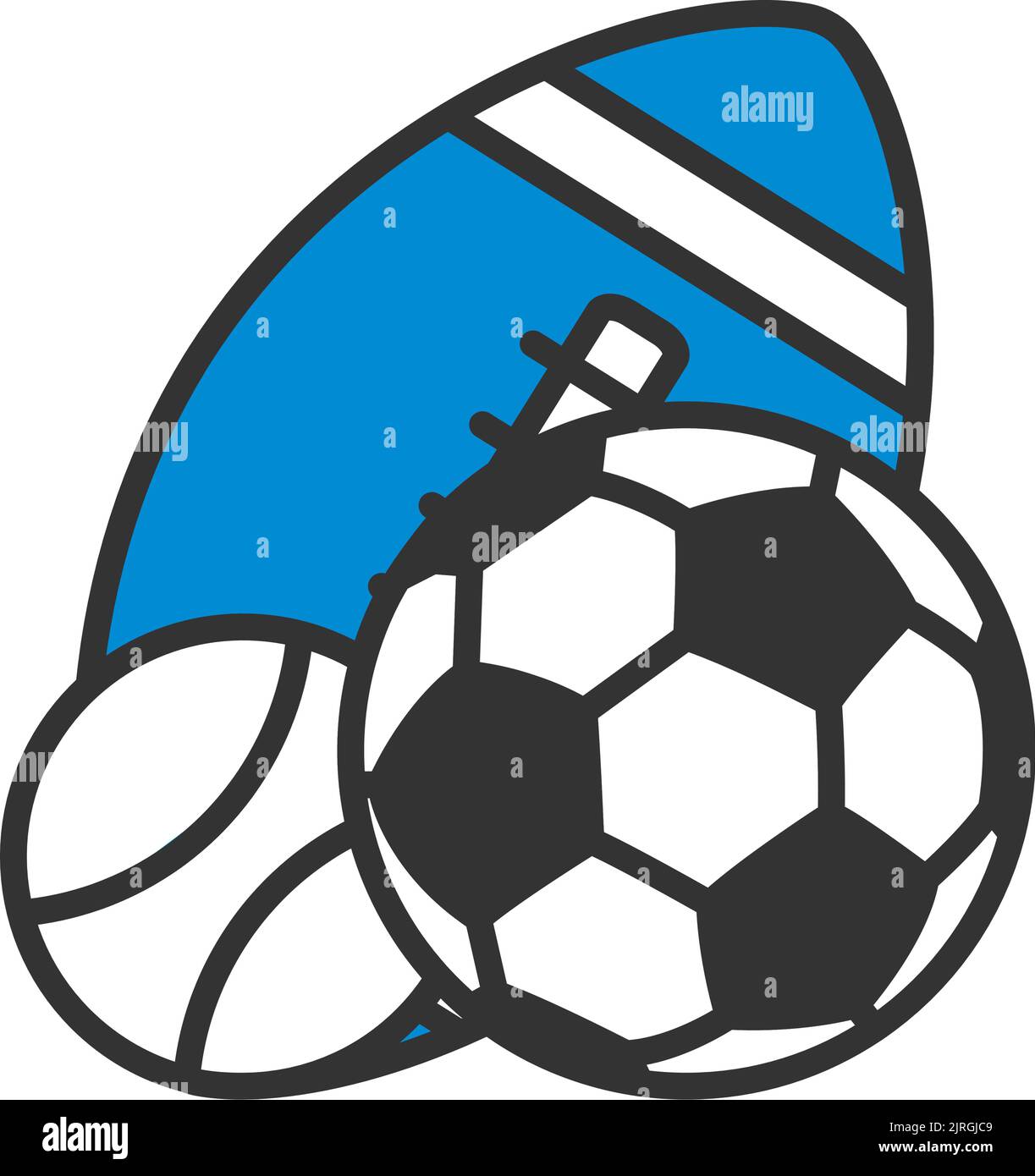 Sport Balls Icon. Editable Bold Outline With Color Fill Design. Vector ...
