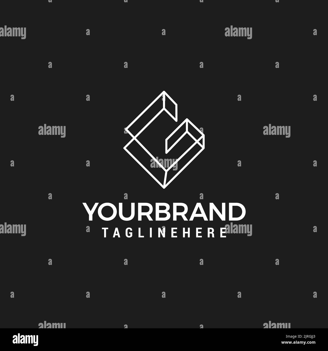 g geometric letter logo line design template vector Stock Vector Image ...