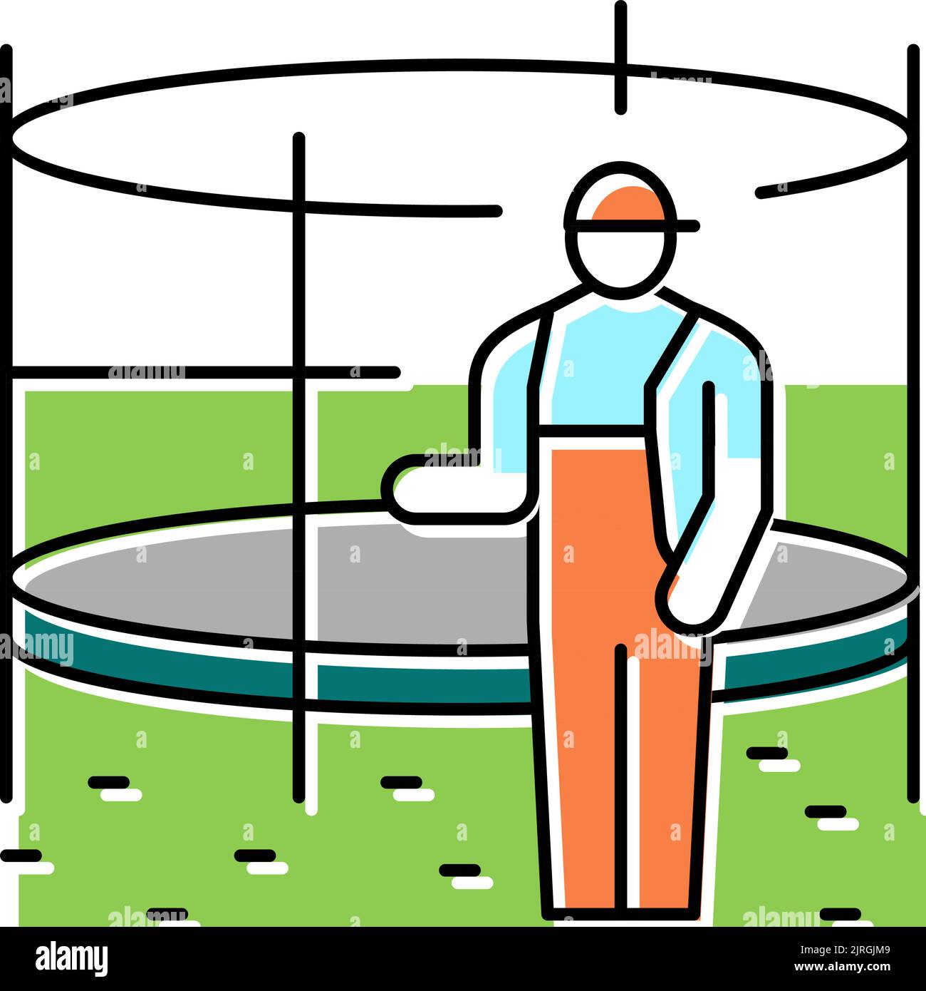 trampoline installation color icon vector illustration Stock Vector ...