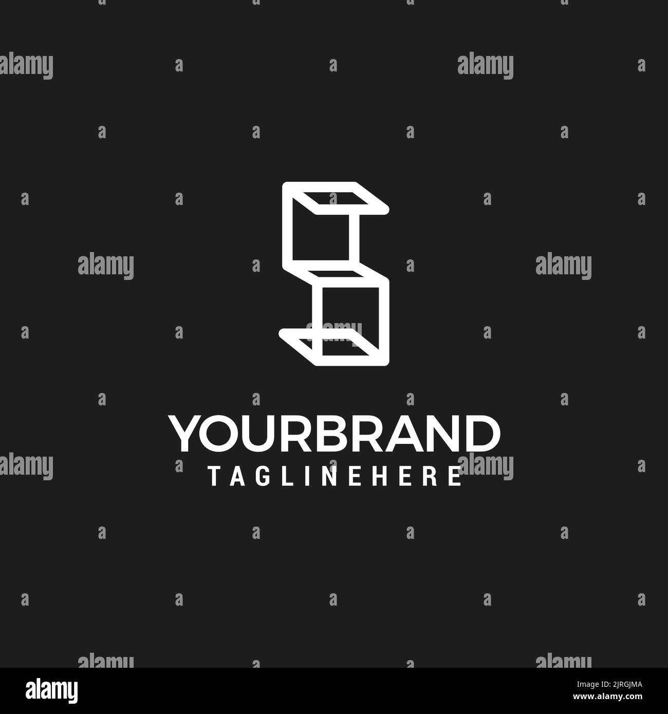 Letter S isometric line art logo icon sign symbol vector illustration ...