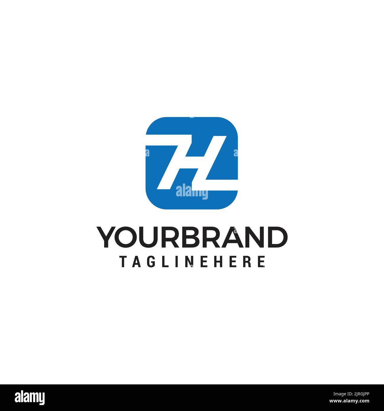 modern square H logo letter design concept isolated on white background ...