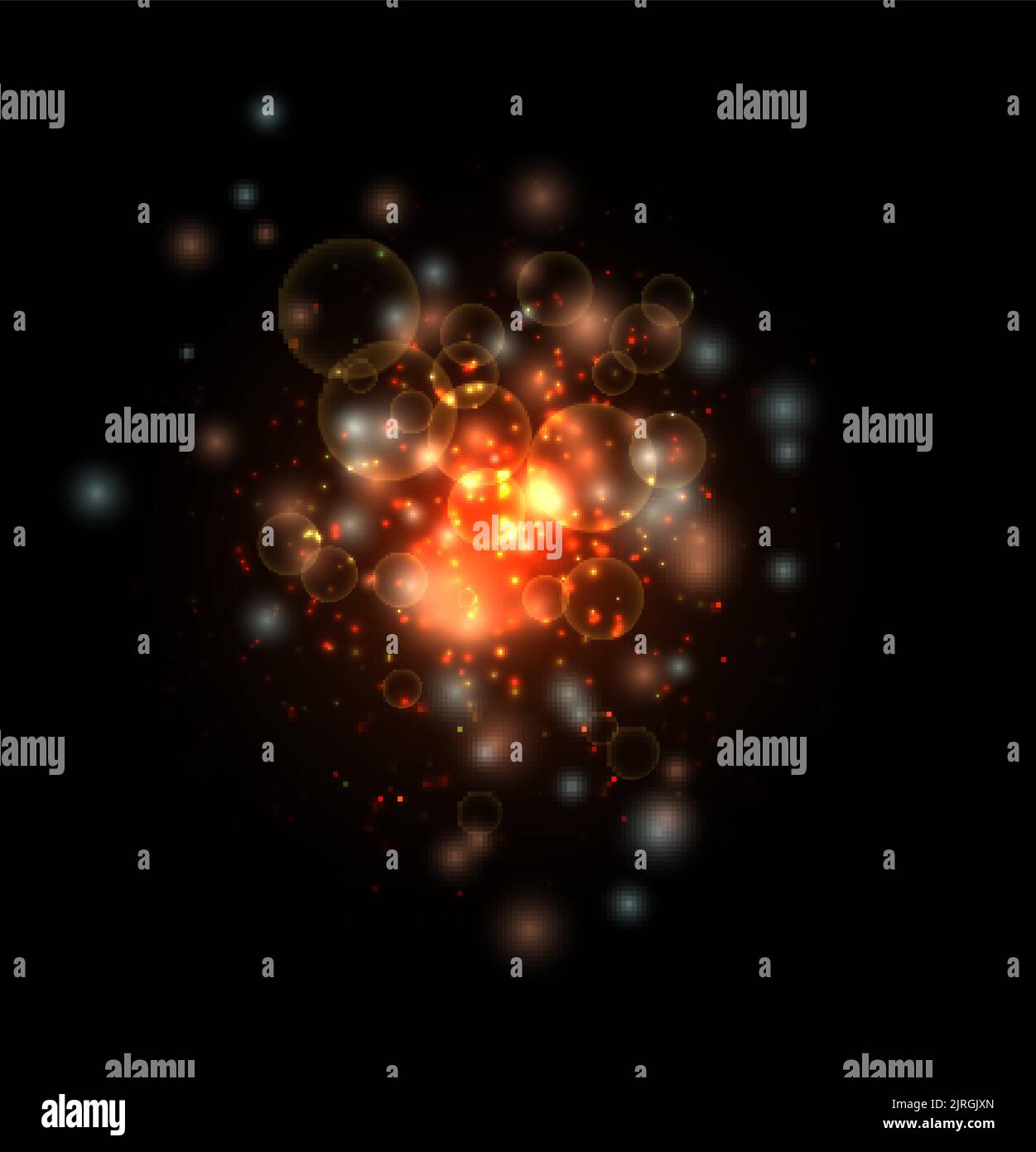 Sparkling in night sky. Magic shining realistic bubbles Stock Vector ...