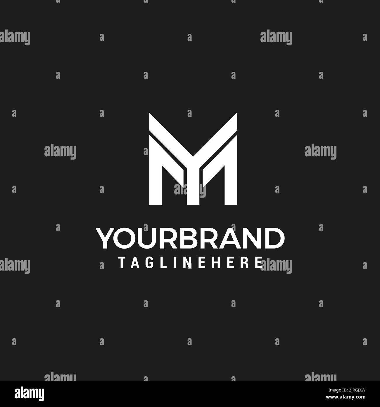 Initials alphabet letters MY or YM monogram logo design template vector Stock Vector Image & Art ...