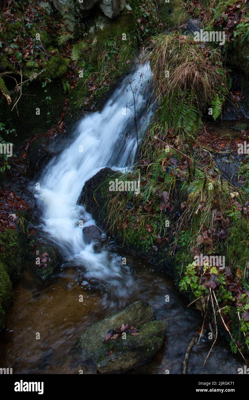 Tiny waterfall on a walking path at Gaisholl waterfalls on a fall day ...