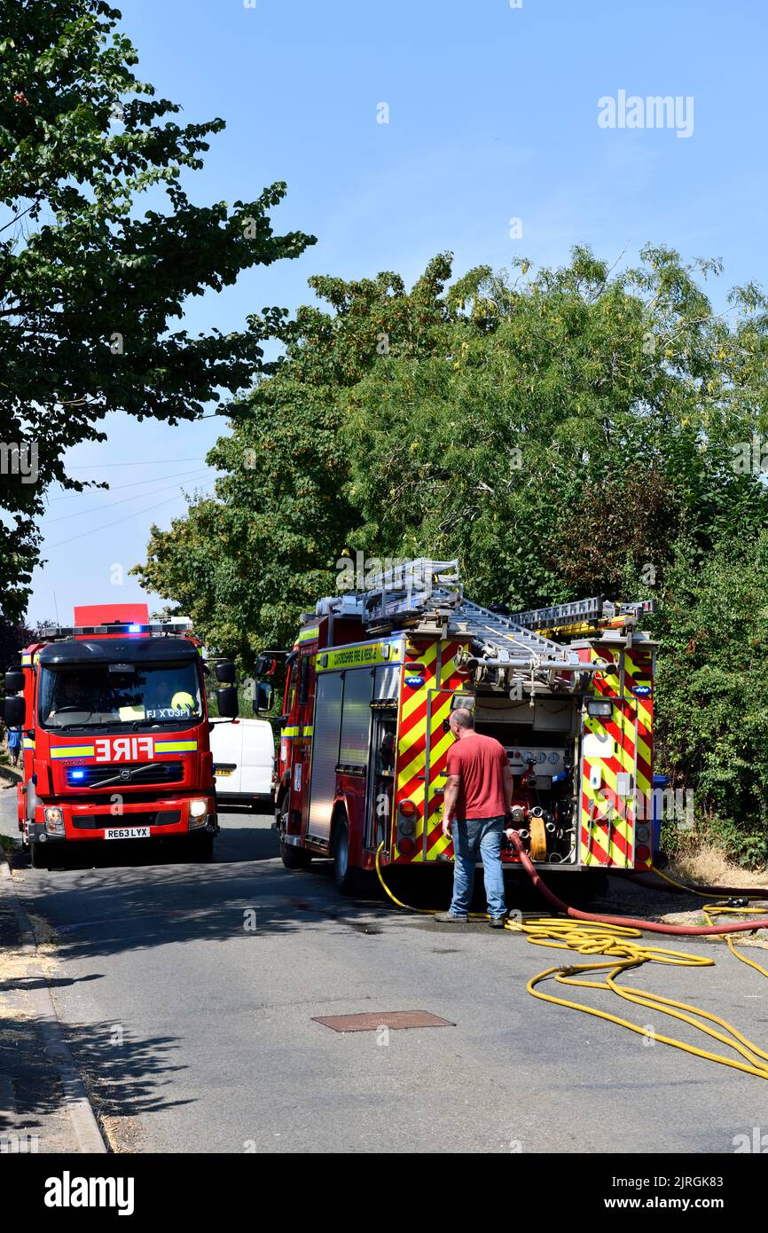 Fire Brigade call out to a Fire Hook Norton Oxfordshire England uk 2022 ...