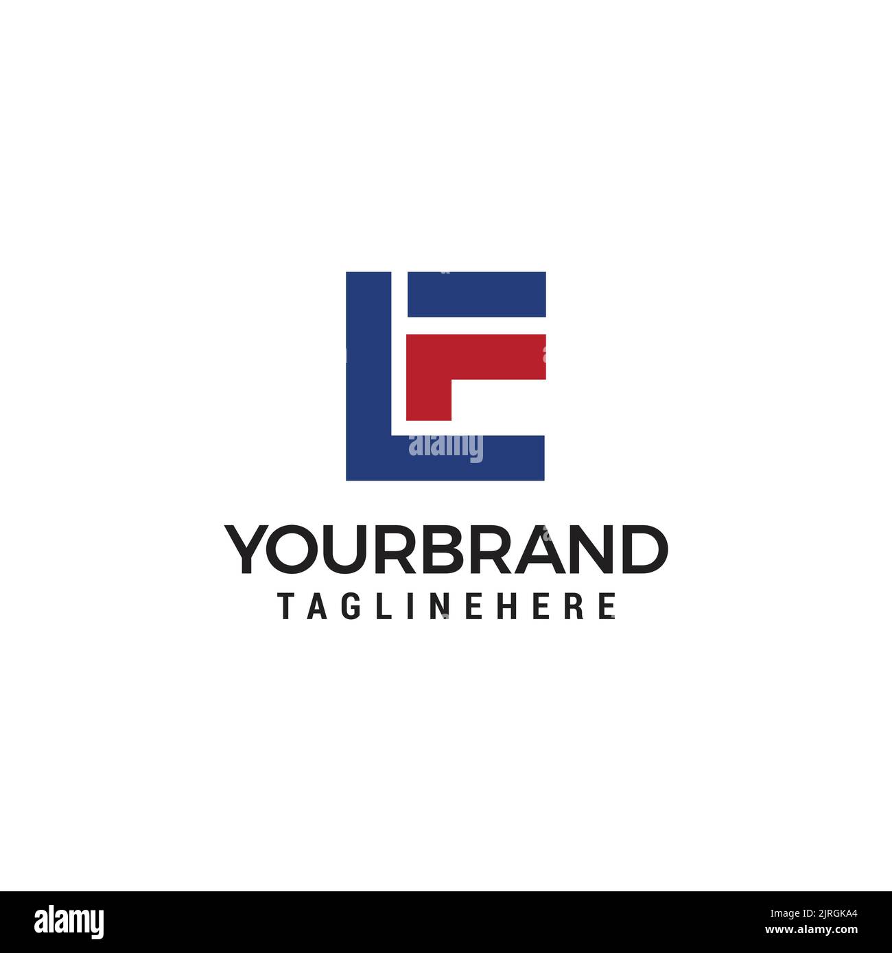 Letters FL capital logo square sign geometric icon on white background ...