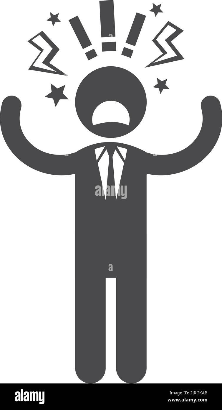 Angry office manager yelling. Mad businessman icon Stock Vector Image ...